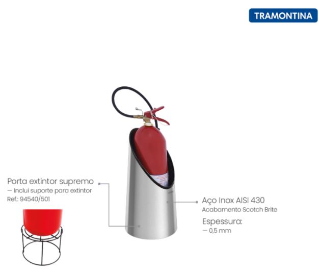 PORTA EXTINTOR INOX SUPREMO TRAMONTINA - Higiton